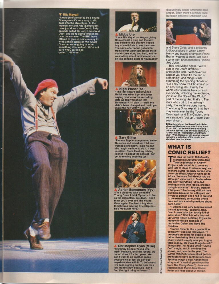Comic Relief – Smash Hits 1986 – Rik Mayall Scrapbook